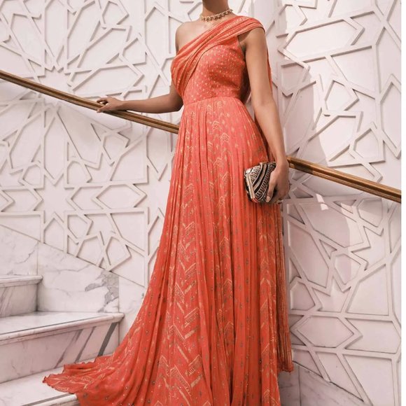 Ritu Kumar | Dresses | Ritu Kumar Coral Evening Gown | Poshmark